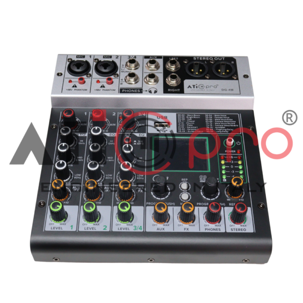 4 Channel Live Mixer Model DG 4M - Atipro Audio