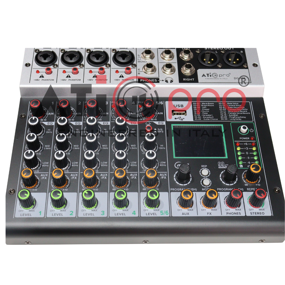 6 Channel Live Mixer Model DG 6 M - Atipro Audio