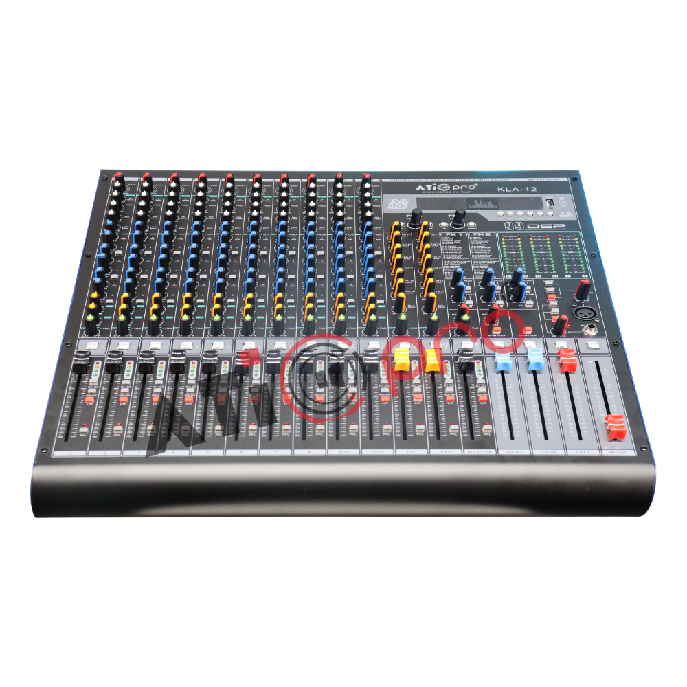 Live Audio Mixer 12 Channel Model KLA 12 Mixer - Atipro Audio