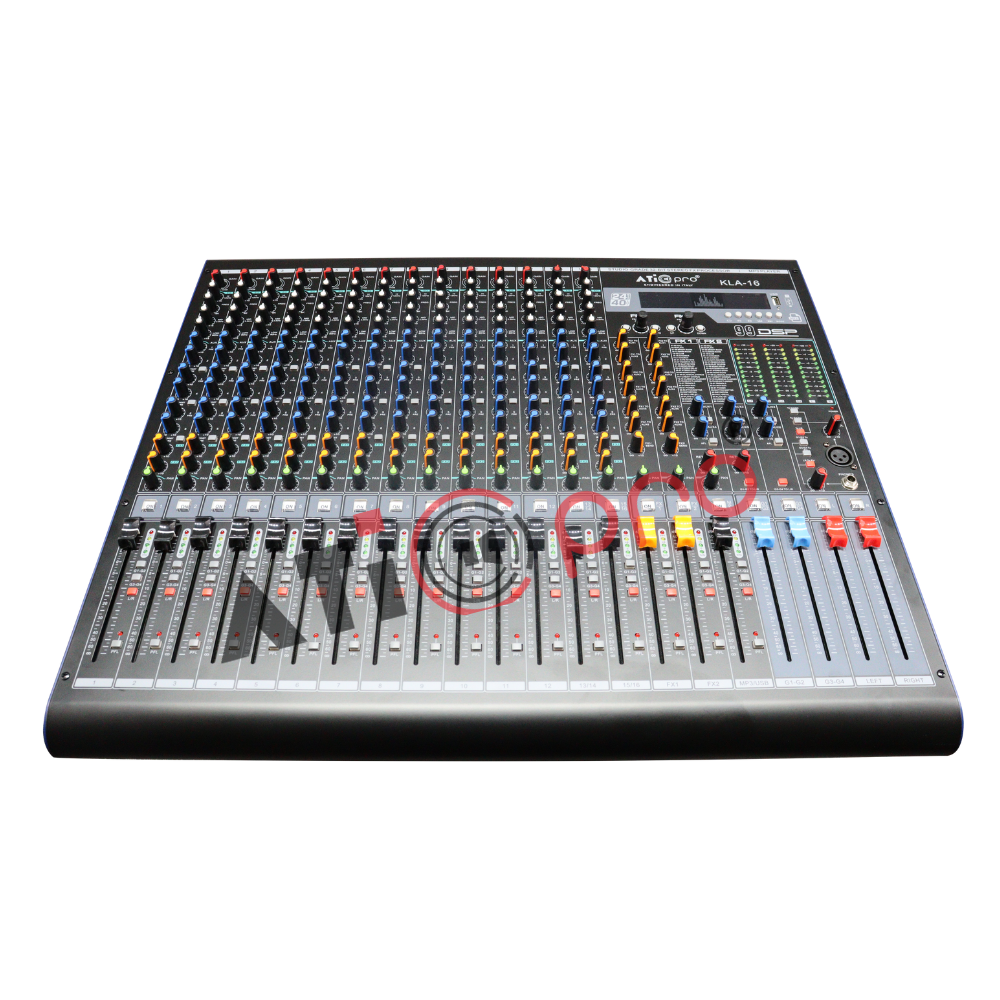 Live Audio Mixer 16 Channel Model KLA 16 Mixer - Atipro Audio