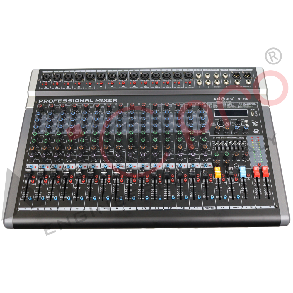 Live Audio Mixer 16 Channel Model UT16M Mixer - Atipro Audio